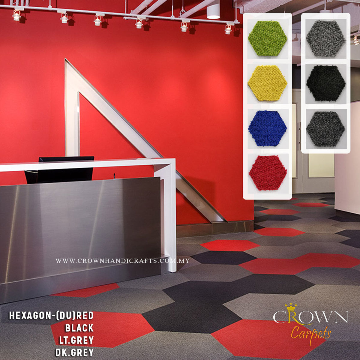 High Quality Carpet Tile | Hexagon SQ (DU) – Crown Furniture & Carpets