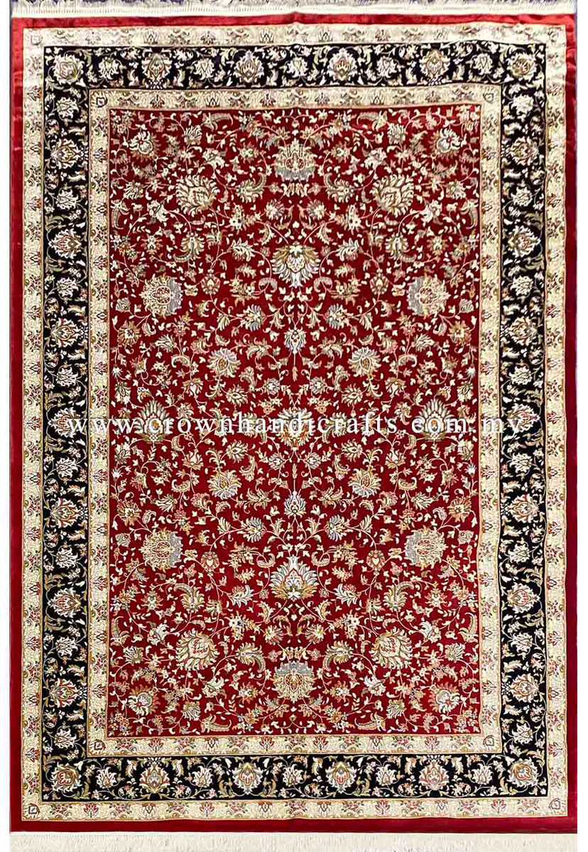 Genuine 100% Silk Persian Rug Iran Design High End Premium Man Made Ex ...