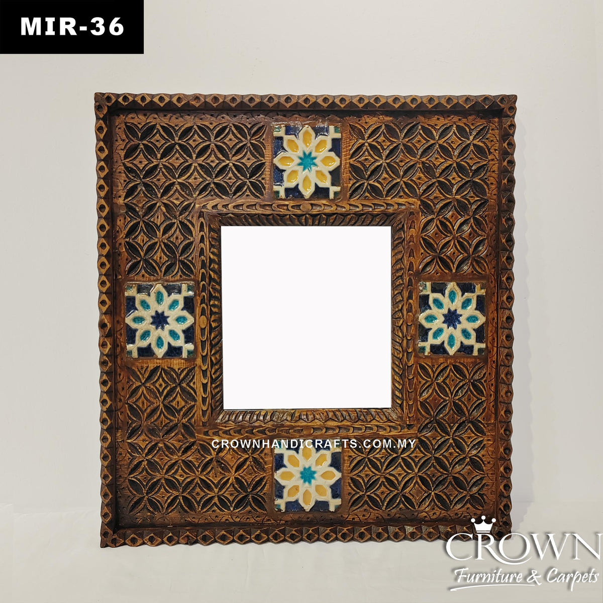 Heritage Moroccan Pattern Handcrafted Wooden Mirror Frame | MIR-36 (L2 ...